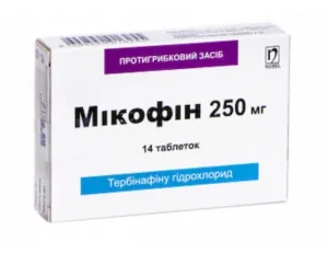 Micofin (terbinafine) tablets 250 mg. №14
